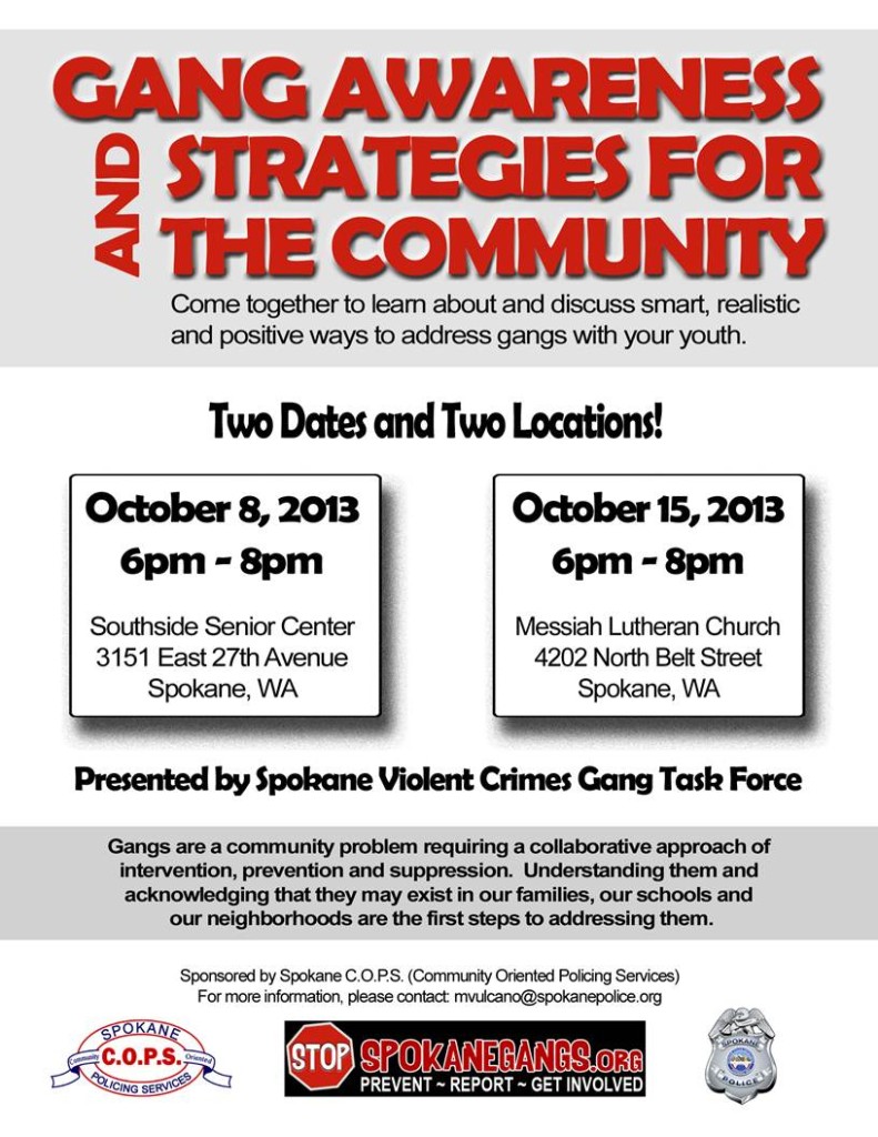Gang Awareness Presentation, Oct 8 & 15 – Emerson-Garfield Community