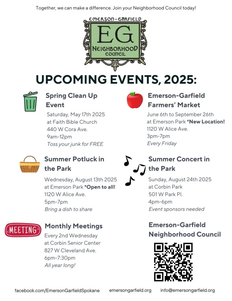 EGNC Upcoming Events, 2025 – Emerson-Garfield Community